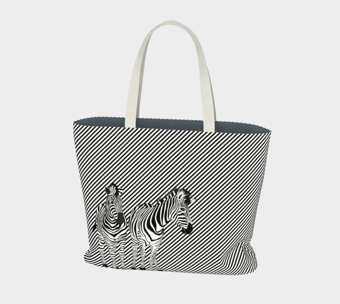 Two Zebras Oversized Cotton Tote Bag- FABA Collection