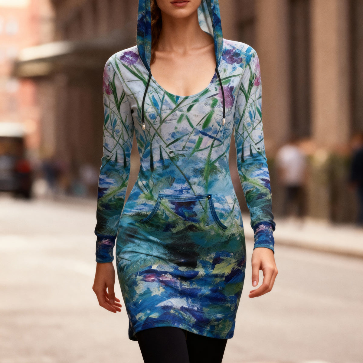 Hoodie Dress EcoJersey Product Details | FABA Collection