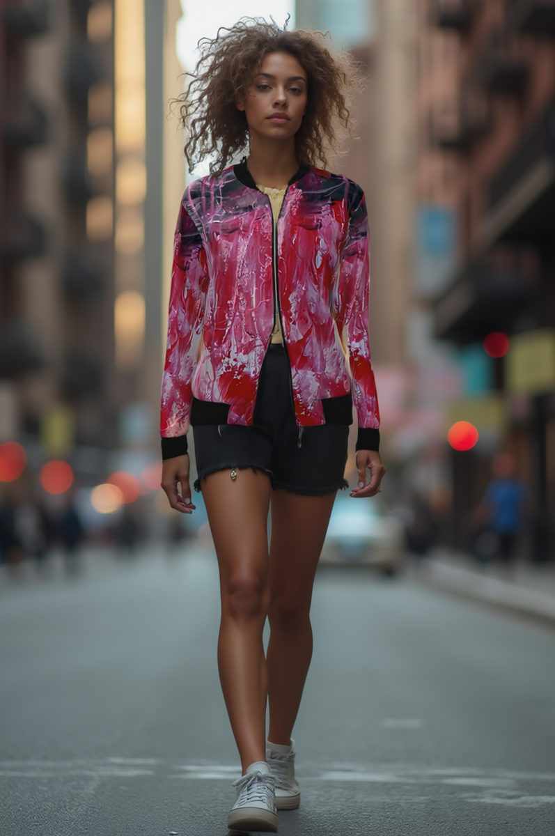 Red Movement Women's Bomber Jacket - Art-Inspired Designer Fashion ...
