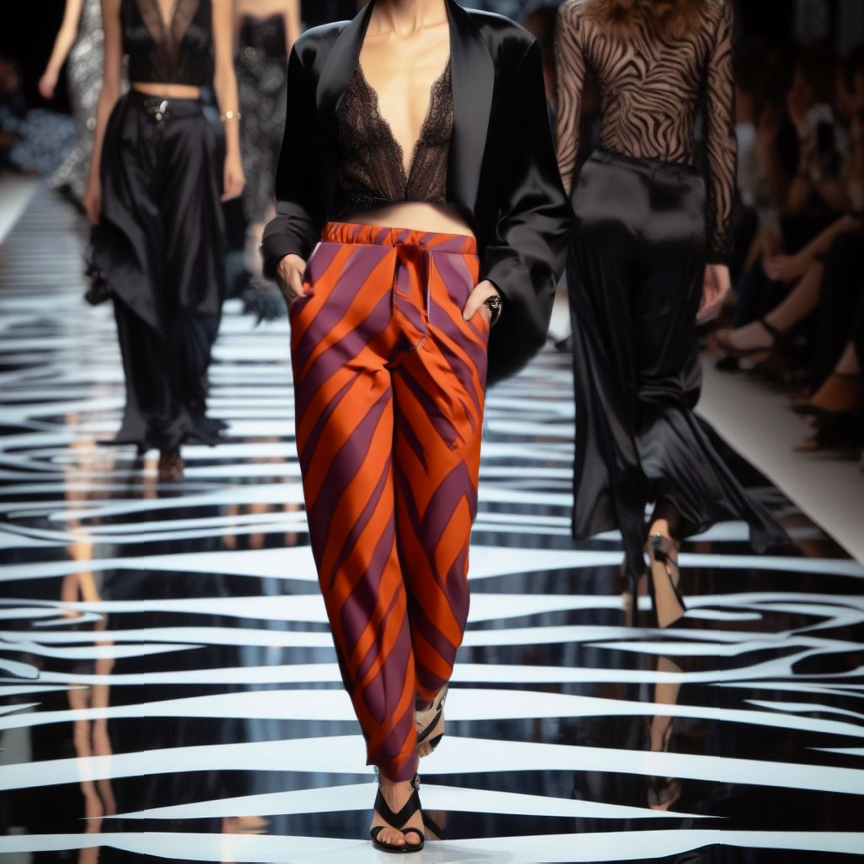 Luxury Handmade Women's Trousers - Red Zebra - FABA Collection