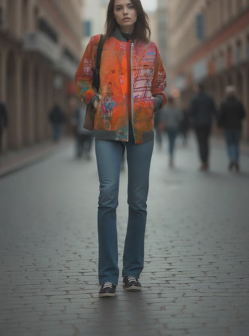 Women's Bomber Jacket Love in the City of Angels-FABA Collection