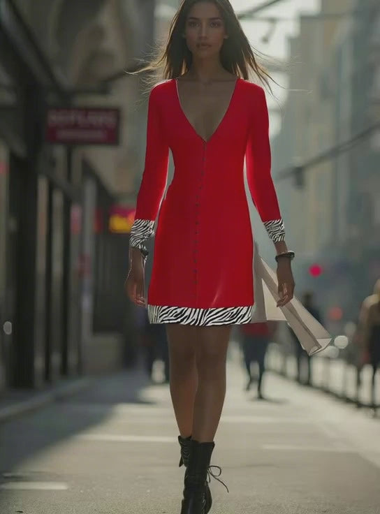 Short Zebra Red heat Cardigan Exclusive to FABA